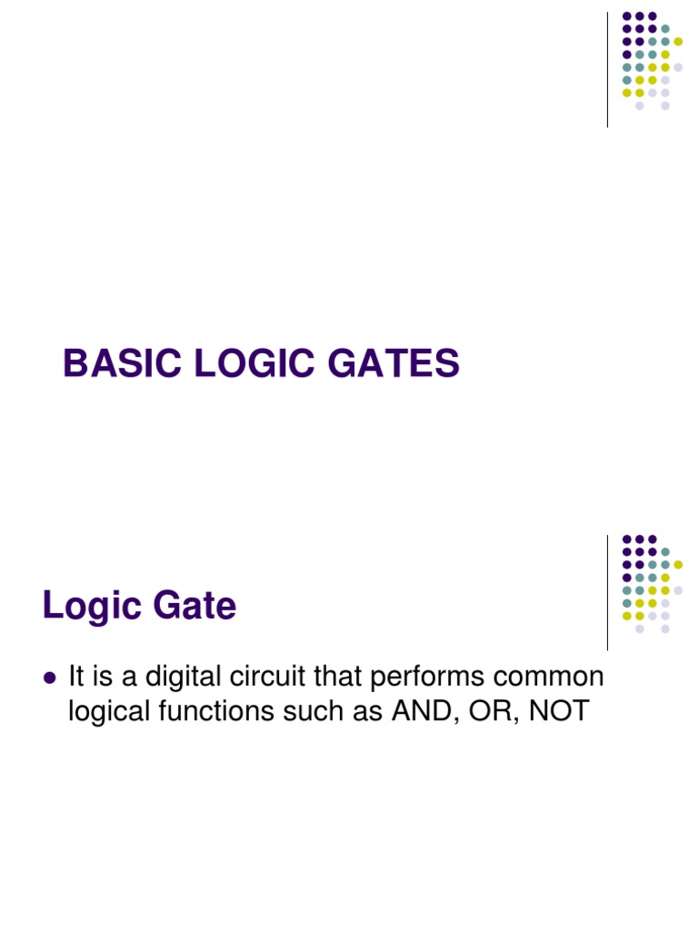 Basic Logic Gates | PDF | Logic Gate | Electronics