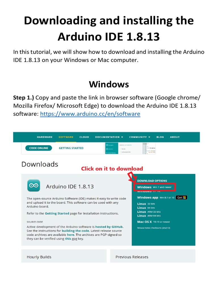 Downloading and Installing The Arduino IDE 1.8.13 | PDF