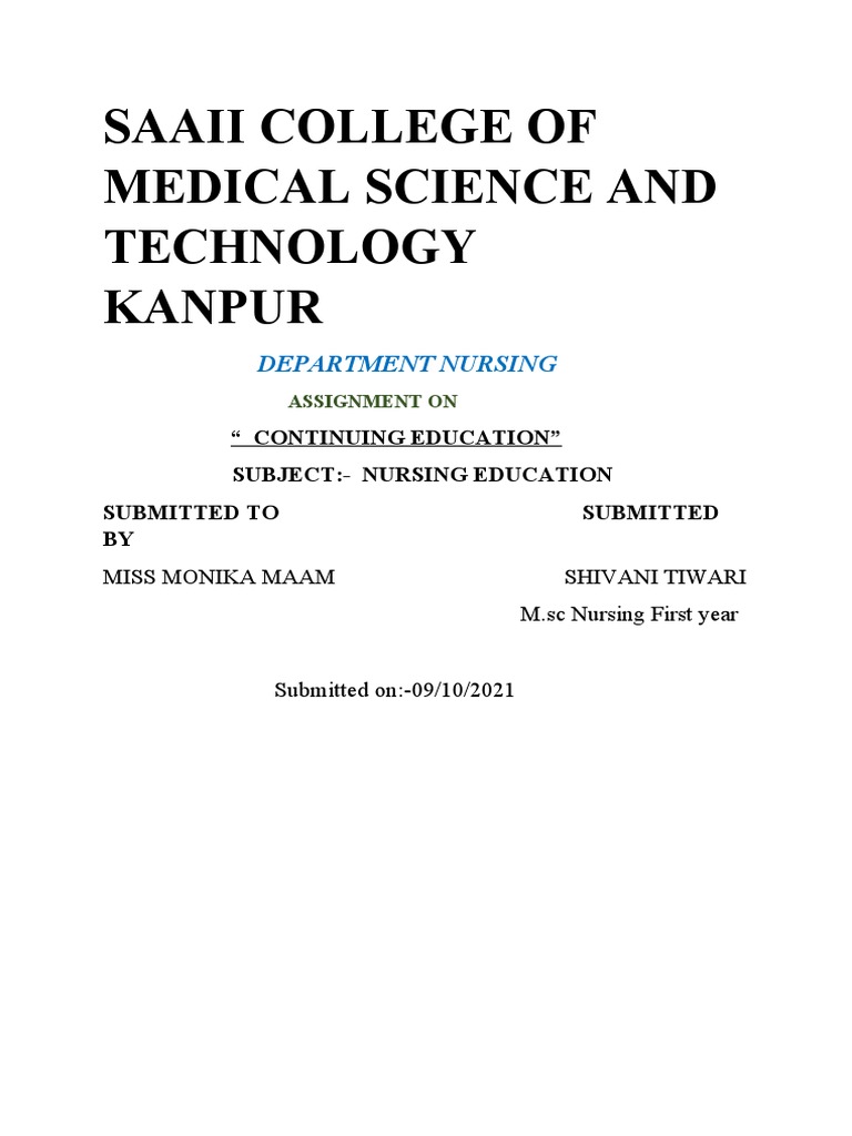 Continuing Education | PDF | Nursing | Learning