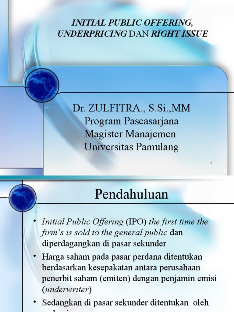 IPO Dan Underpricing | PDF