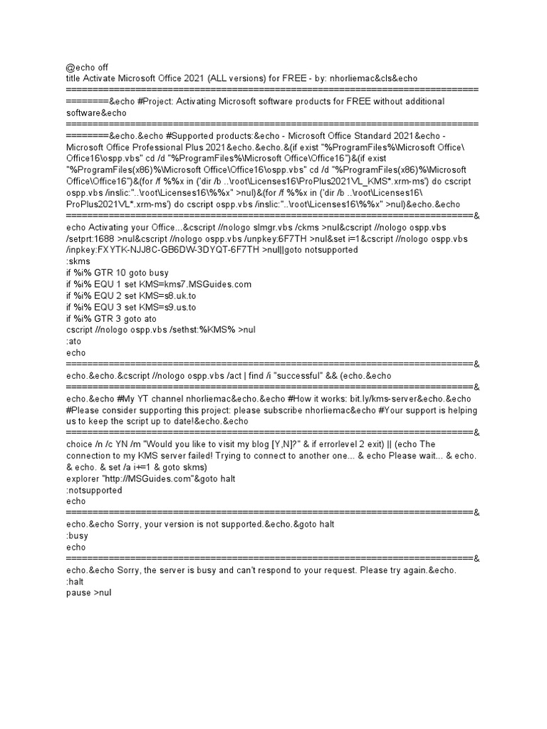 MS Office 2021 Script | PDF | Computing | Software Engineering