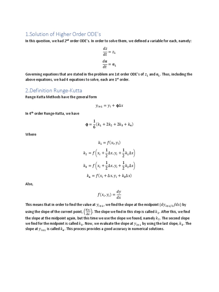 Runge-Kutta 4th | PDF | Mathematical Analysis | Differential Calculus