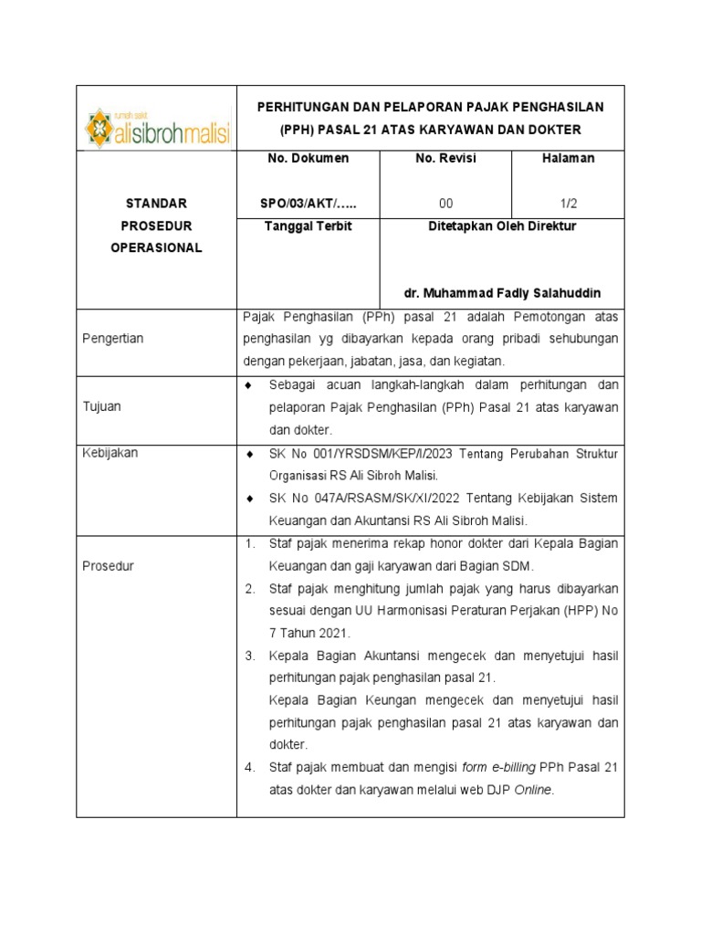Sop PPH PS 21 | PDF