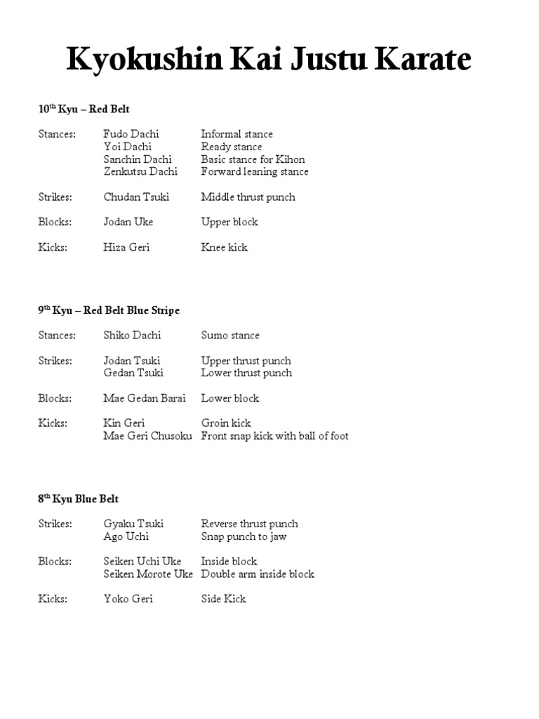 Karate Syllabus | PDF | Combat Sports | Japanese Martial Arts