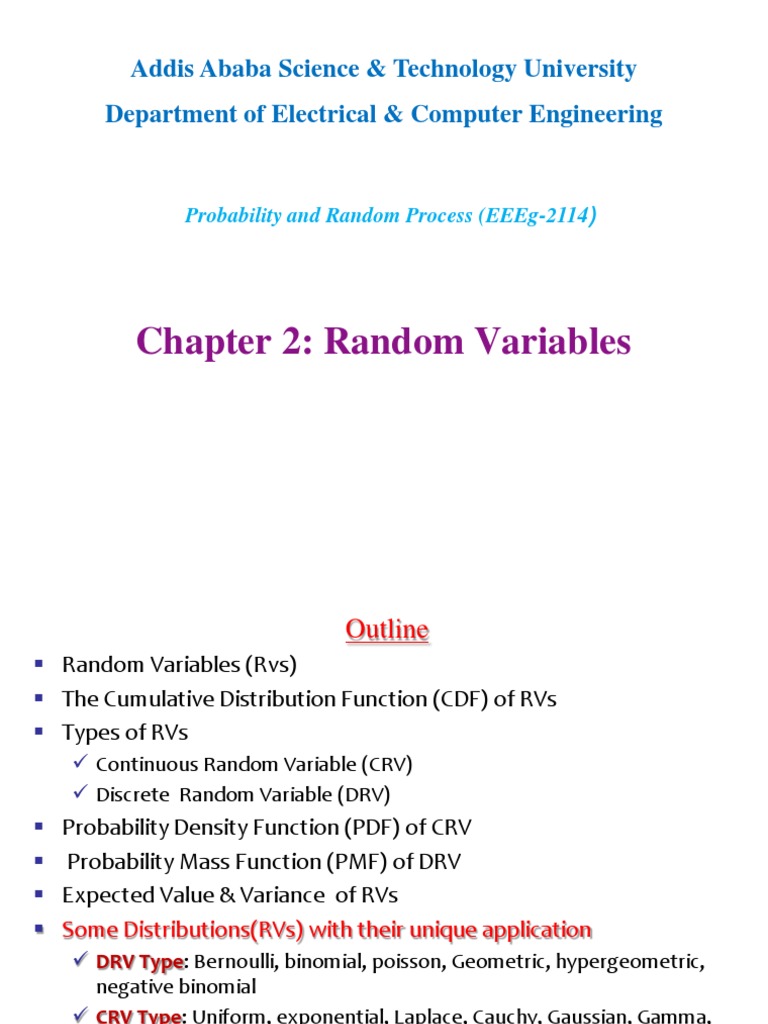 02-Random Variables | PDF | Normal Distribution | Probability Distribution