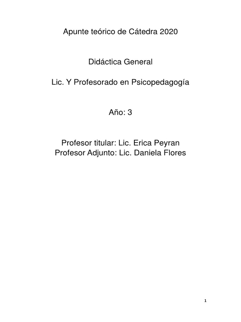 Apunte de Catedra Unidad N 1 Didactica | PDF | Método de enseñanza ... Apunte de Catedra Unidad N 1 Didactica | PDF | Método de enseñanza ...