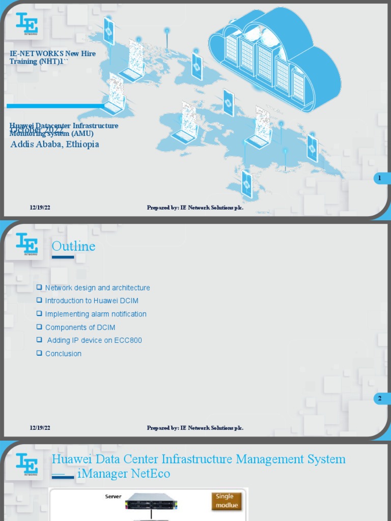 Configuring and Monitoring a Huawei Datacenter Infrastructure Management System in Addis Ababa ...