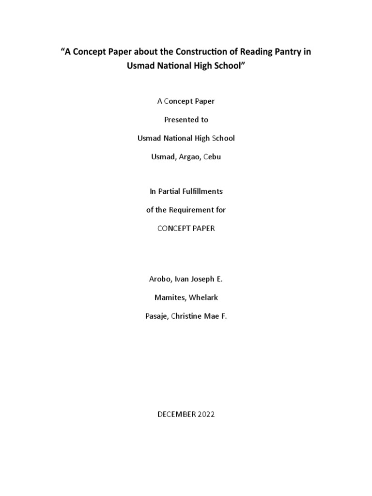 A Concept Paper (Actual) | PDF | Reading Comprehension | Cognitive Science