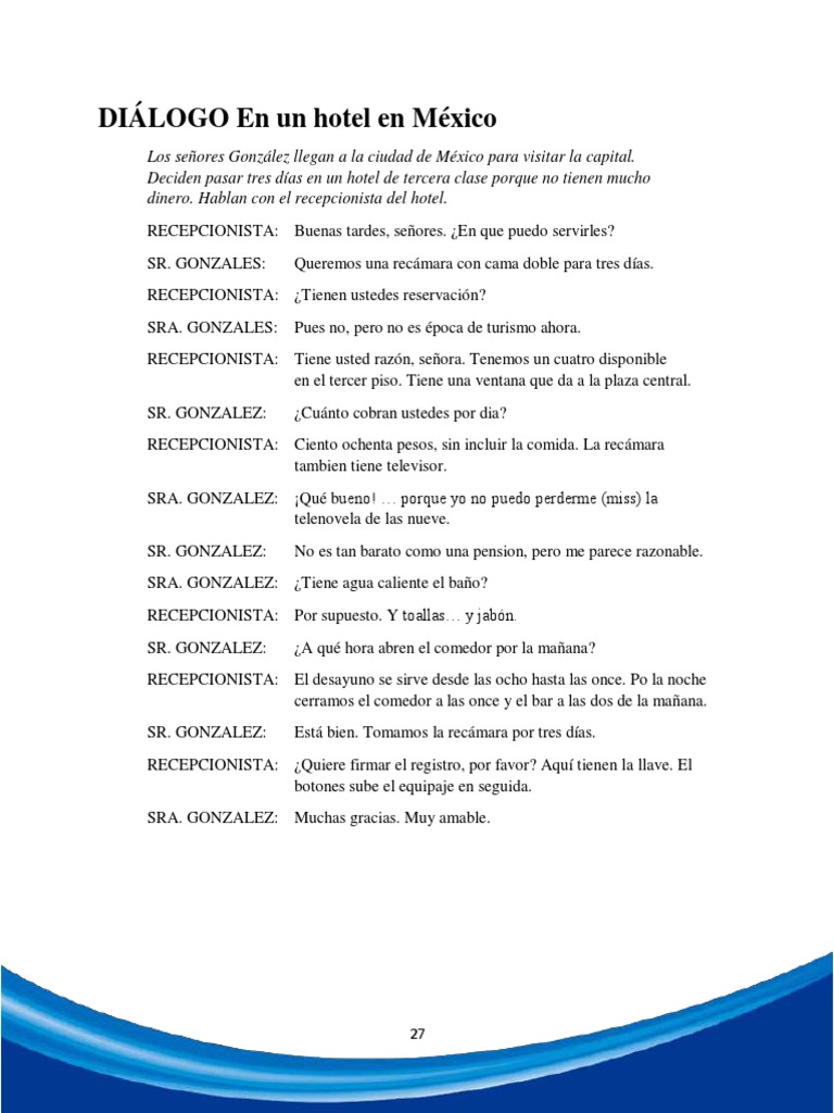 DIÁLOGO Revised en Un Hotel en México | PDF