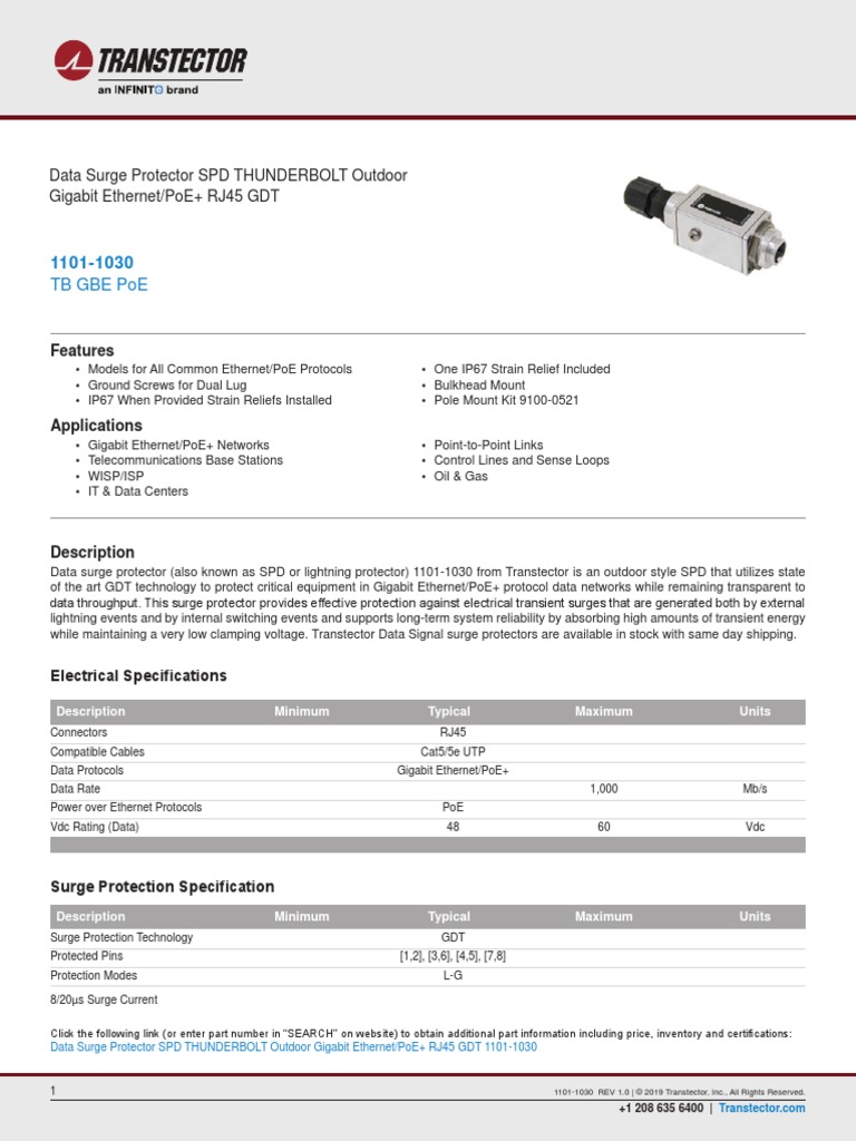 Datasheet - Thunderbolt 1101-1030 | PDF | Ethernet | Information And ...