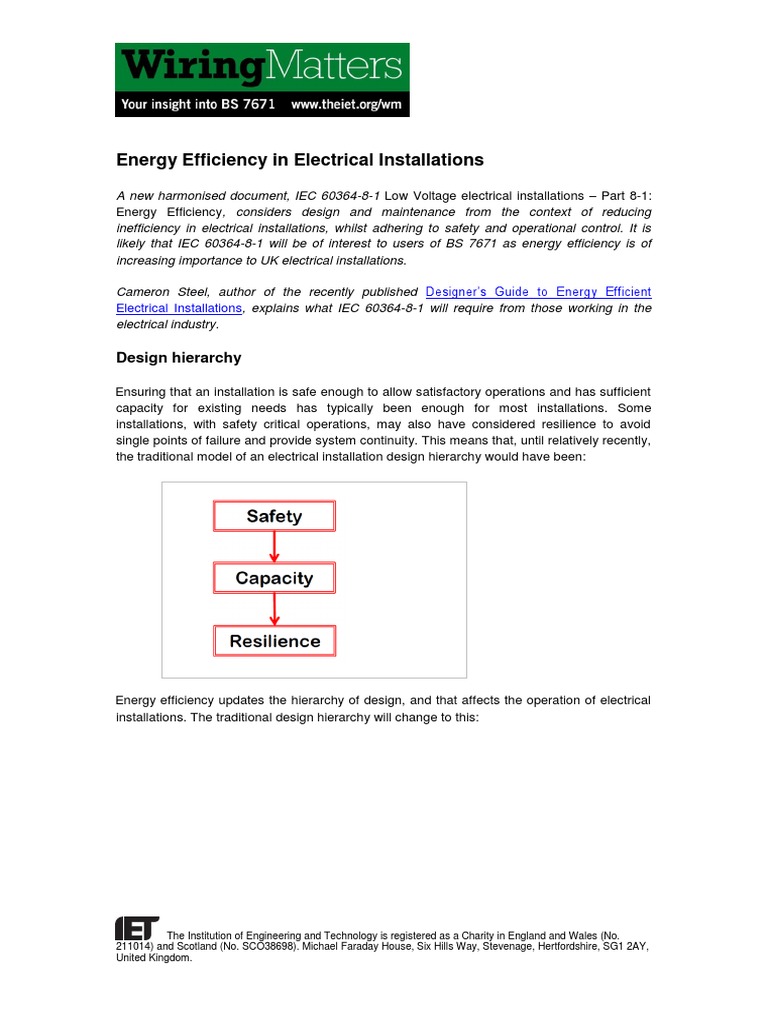 Energy Efficiency in Electrical Installations | PDF | Efficient Energy ...