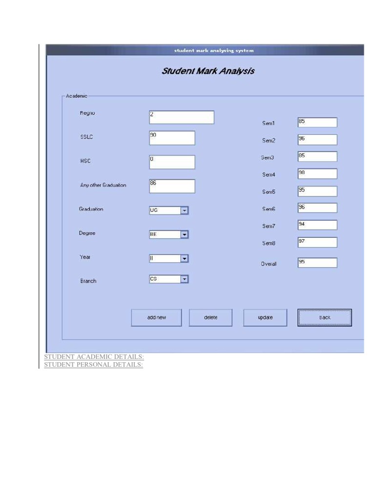 Student Academic Details | PDF