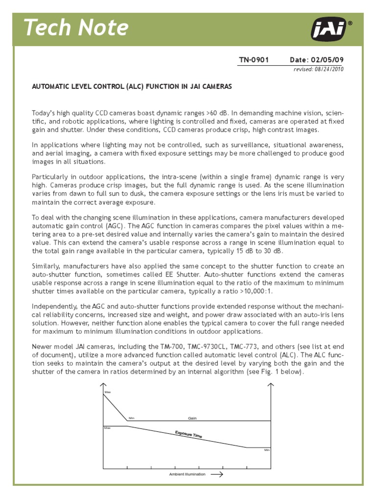 TechNote TN 0901 ALC | PDF | Camera | Exposure (Photography)