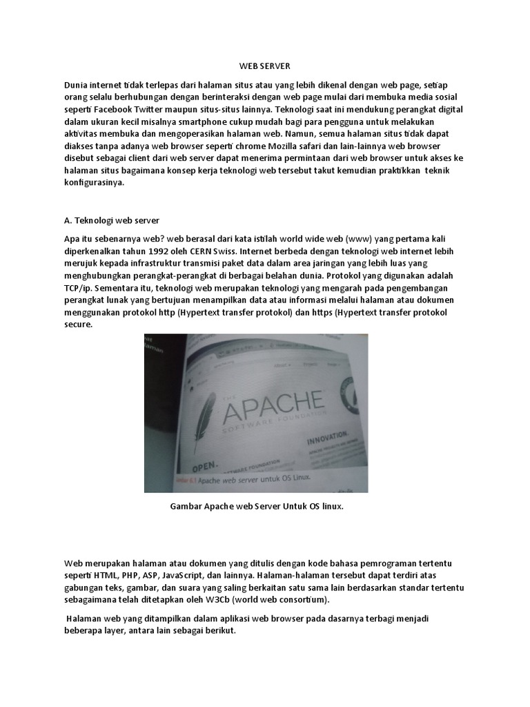 Teknologi Web Server dan Konfigurasi Apache | PDF