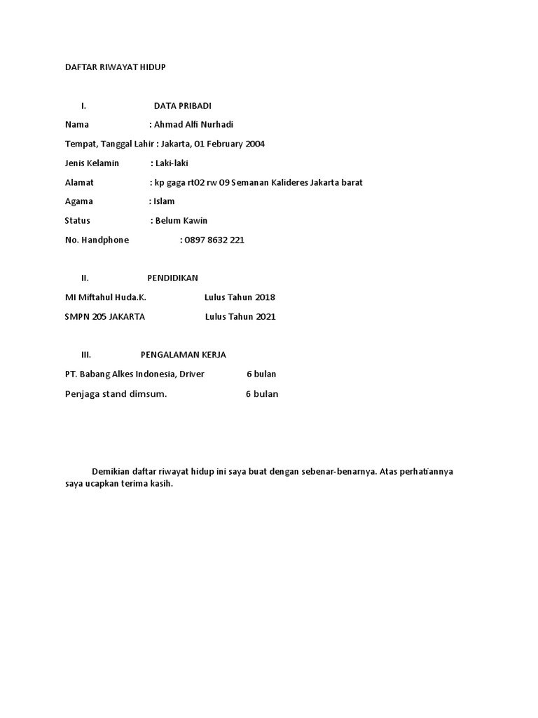 CV Ahmad Alfi Nurhadi | PDF