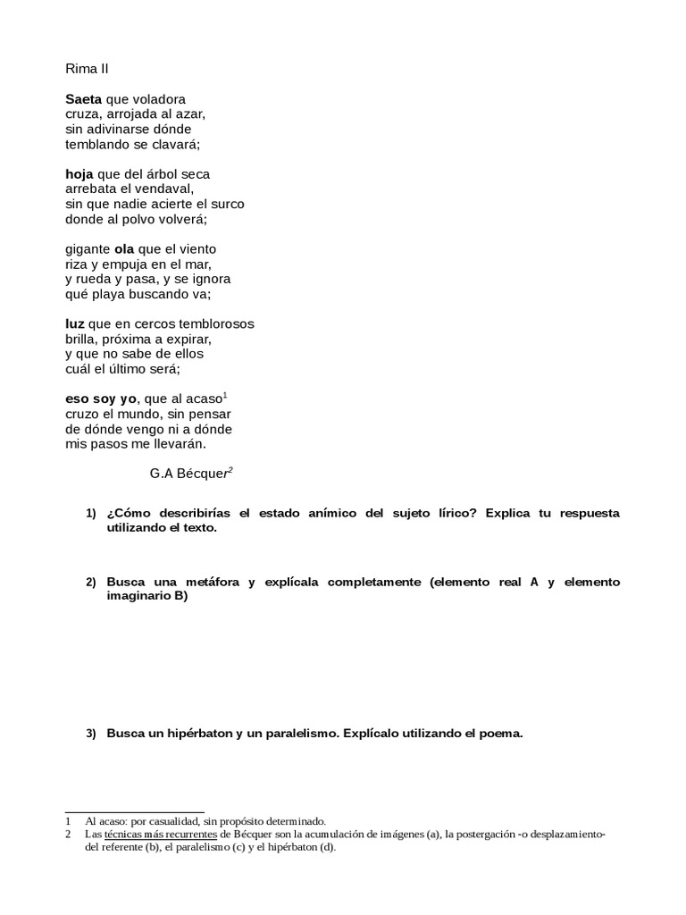 Rima II Bécquer | PDF