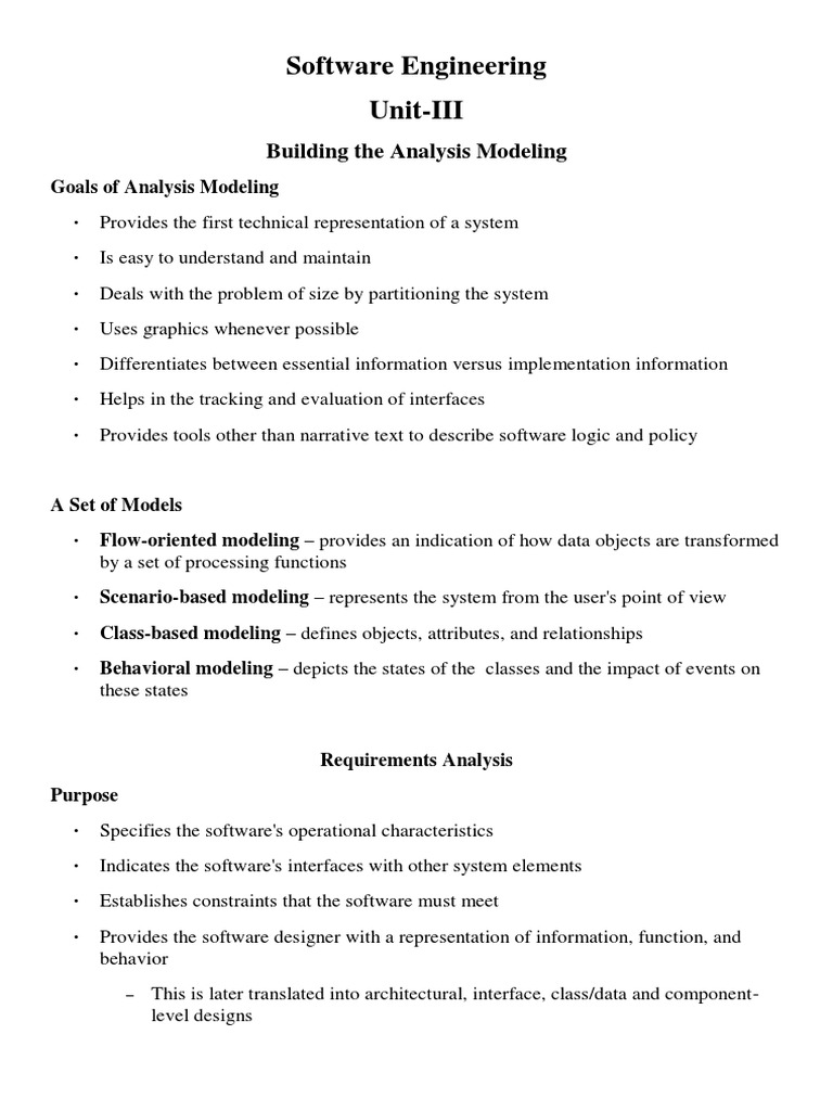 Software Engineering Notes Unit Iii Pdf Class Computer Programming Conceptual Model 