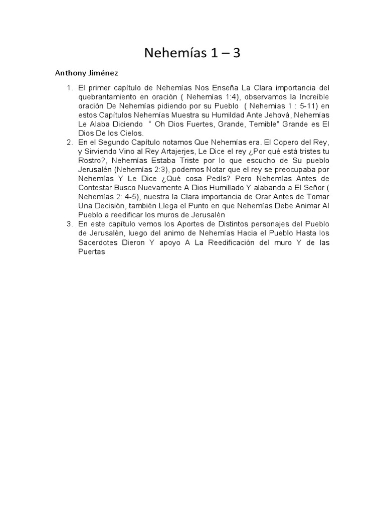 Nehemías 1-3 | PDF