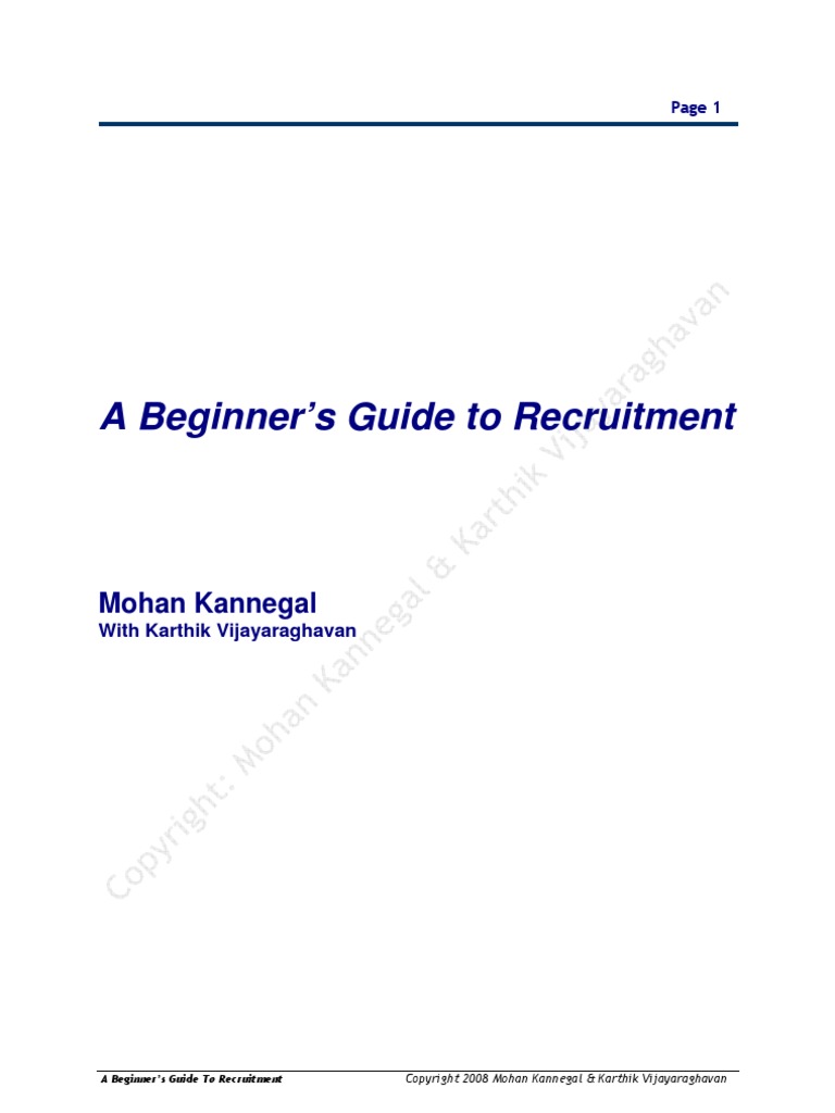 A Beginners Guide To Recruitment | PDF | Recruitment | Email