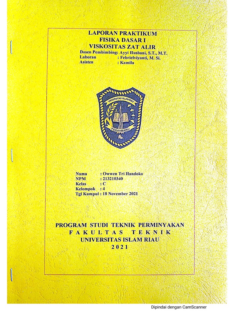 Laporan Praktikum Viskositas Zat Alir | PDF