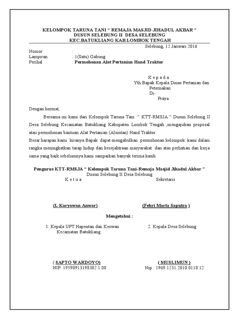 Proposal Kelompok Tani | PDF