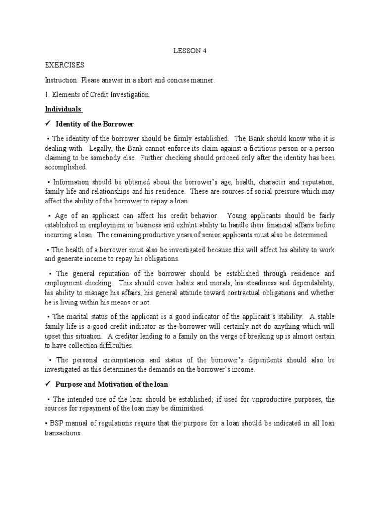 Lesson 4 | PDF | Loans | Debt