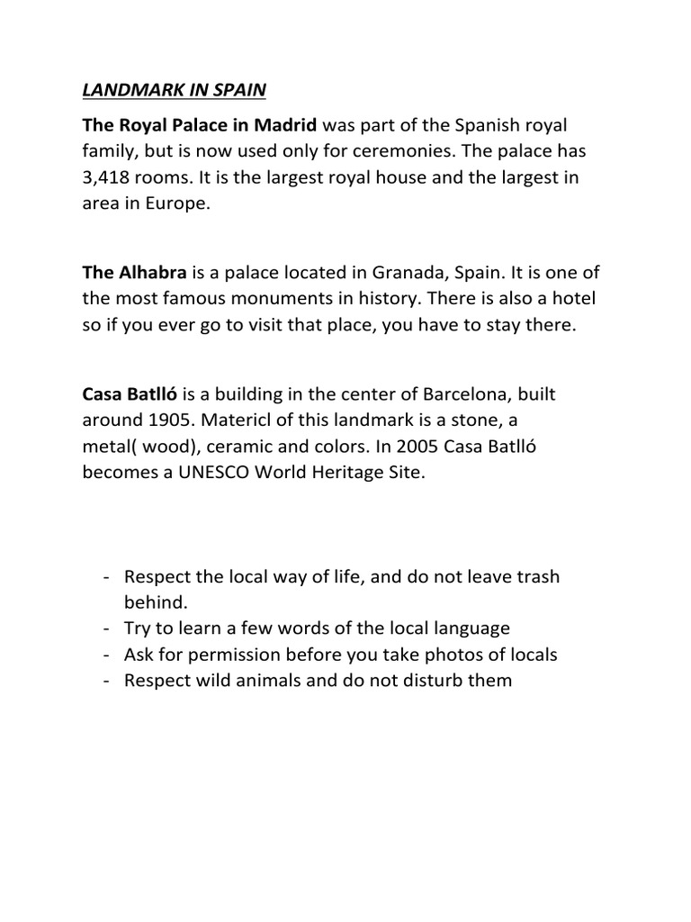 Landmark in Spain | PDF