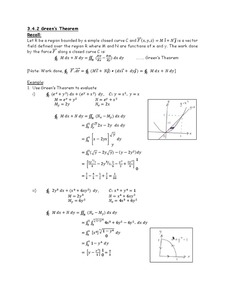 3.4.2 Green's Theorem | PDF | Mathematical Objects | Mathematics