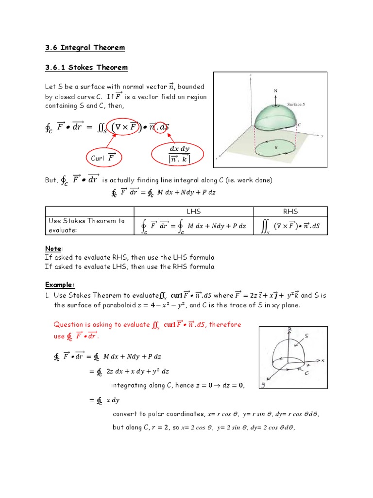 3 6 1 Stokes Theorem Pdf Calculus Differential Geometry