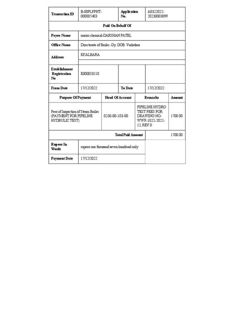 Receipt - B 00PLFPHT 000005403 | PDF