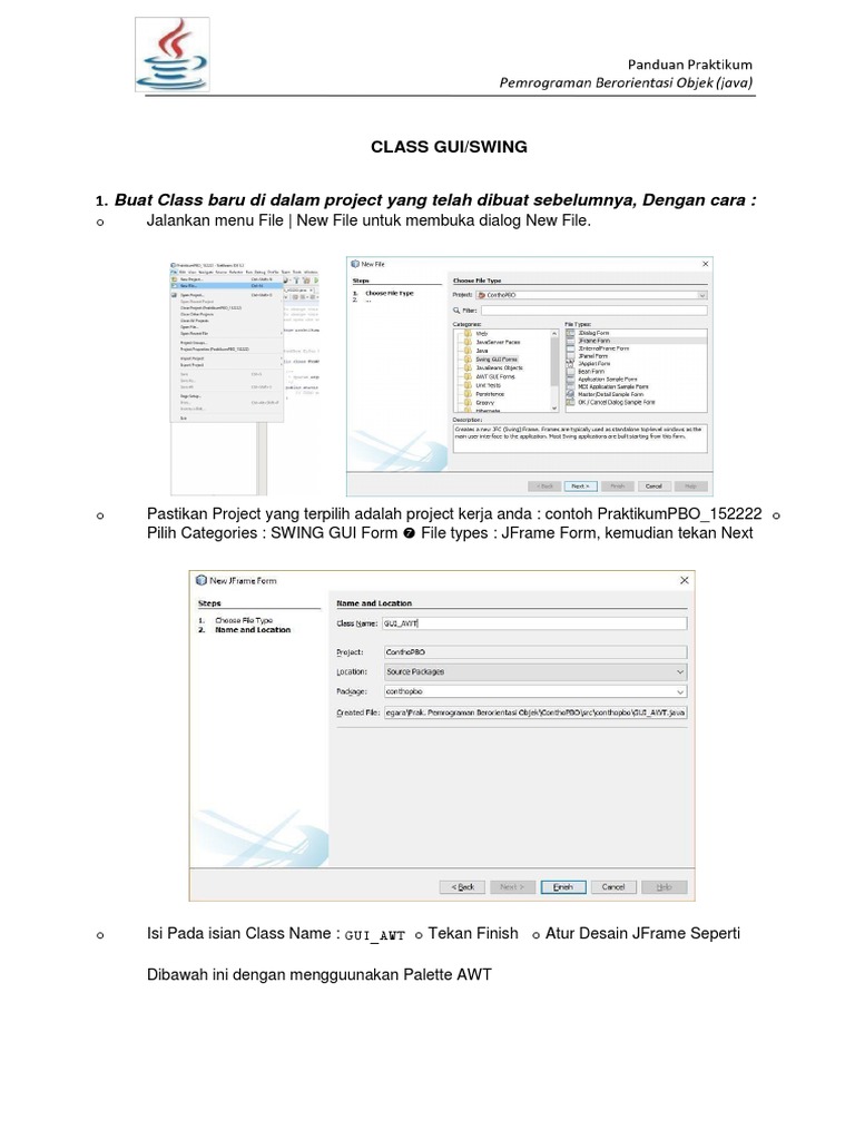Materi Kelas SWING-GUI | PDF | Metode & Bahan Ajar | Teknologi & Rekayasa