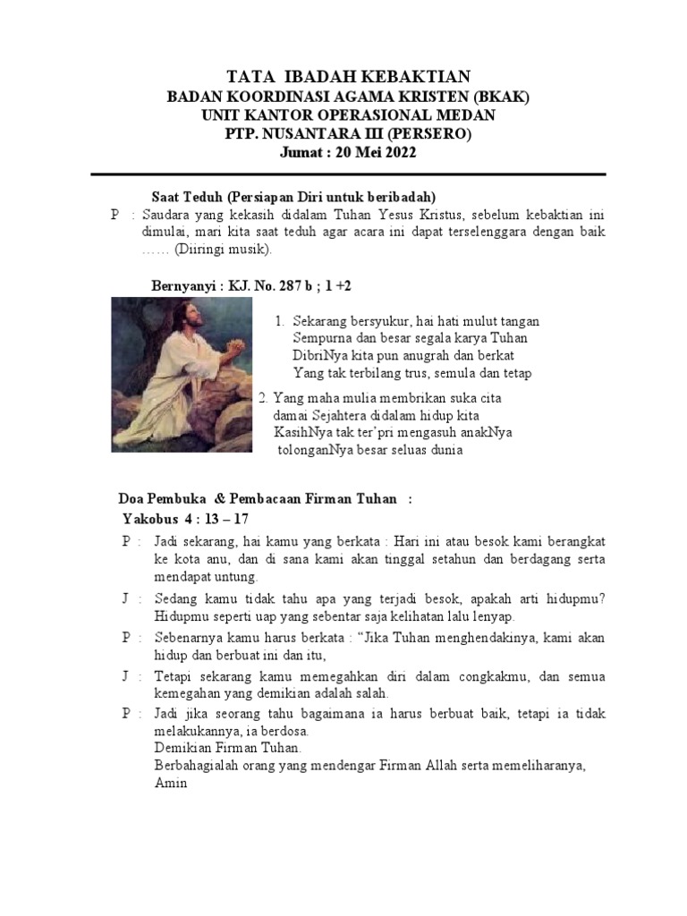 TATA IBADAH KEBAKTIAN Bulan Mei 2022 | PDF