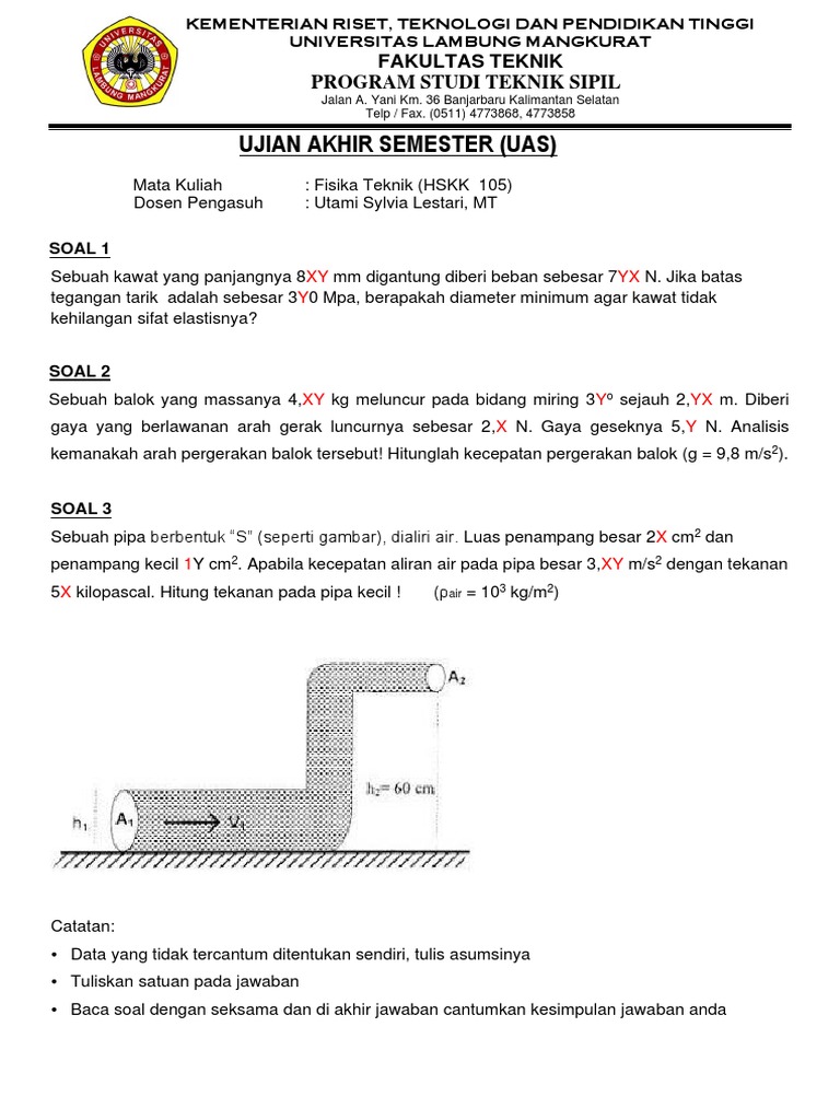 Soal Uas Fisika Teknik 2021 | PDF