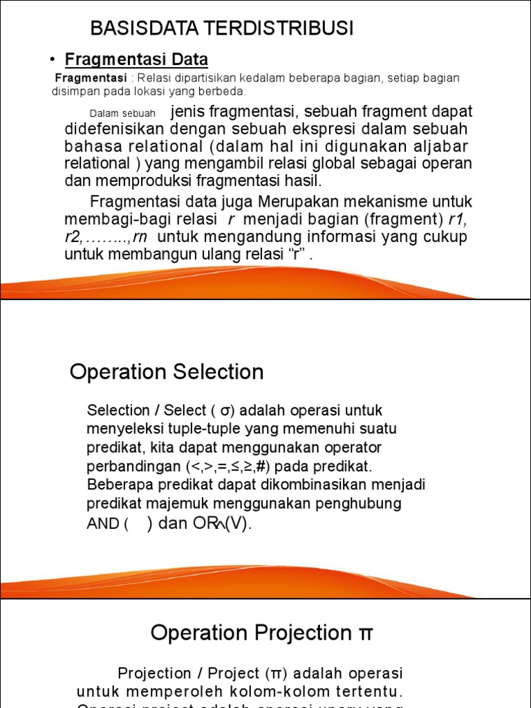 Basisdata Terdistribusi (Fragmentasi Data) | PDF