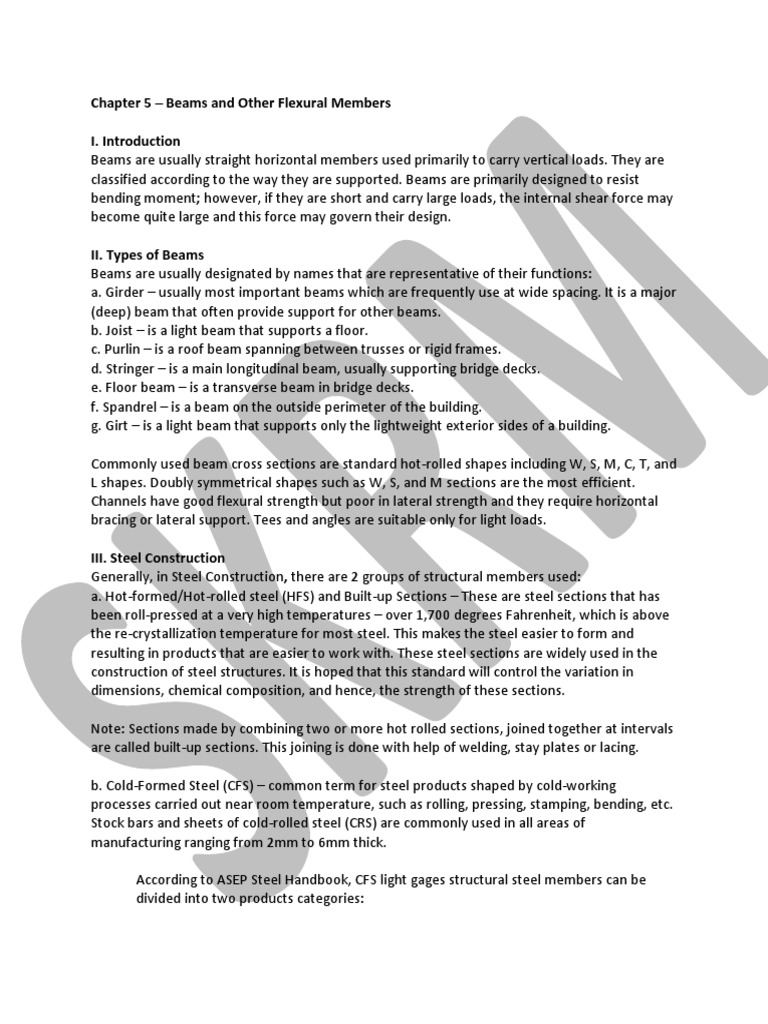Chapter 5 - Beams and Other Flexural Members | PDF | Beam (Structure ...