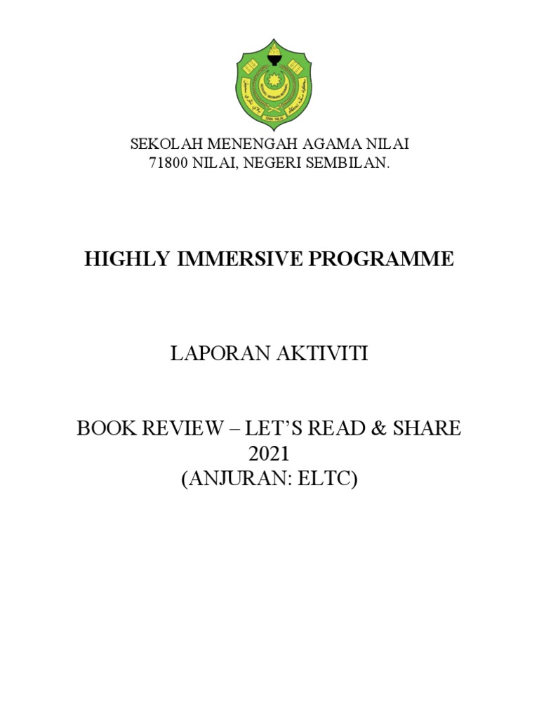 Laporan Book Review (Hip Let's Read & Share 2021) | PDF