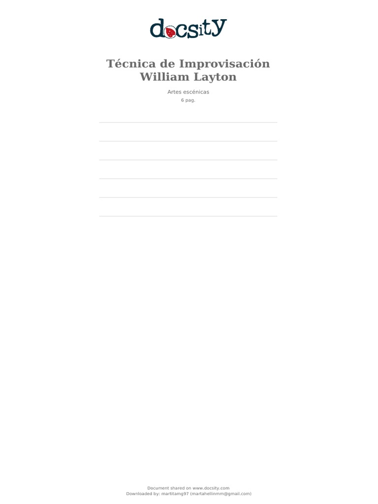 Tecnica de Improvisacion William Layton | PDF | Verdad | Improvisación