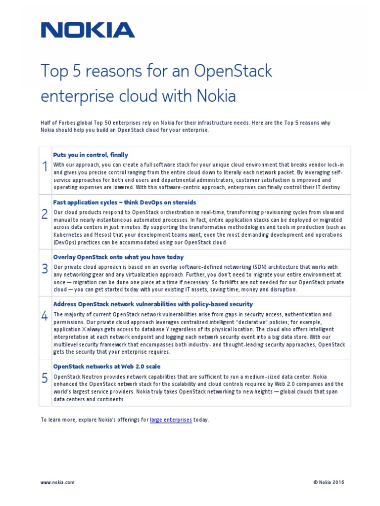 Nokia OpenStack Solution | PDF | Open Stack | Cloud Computing