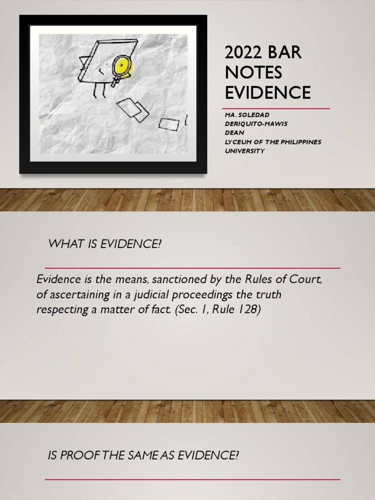 Mawis - Evidence | PDF | Evidence (Law) | Burden Of Proof (Law)