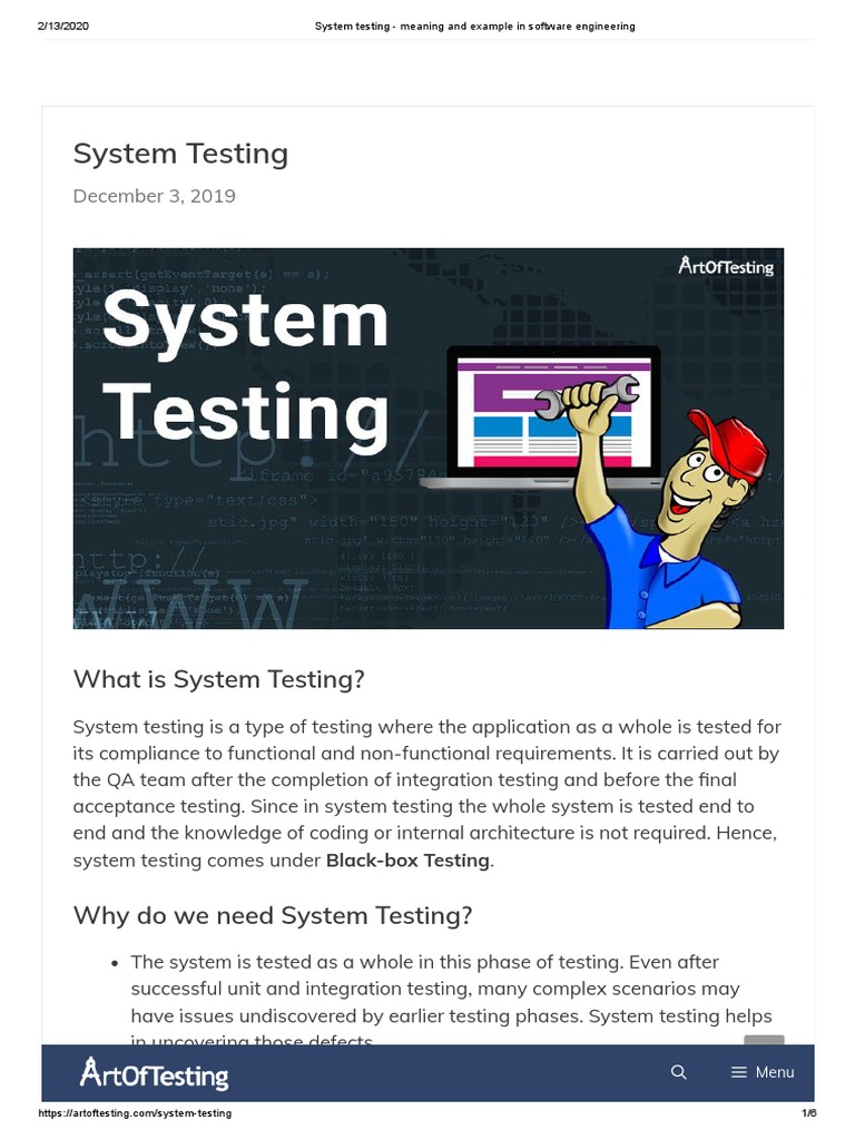 System Testing - Meaning and Example | PDF | System | Information ...