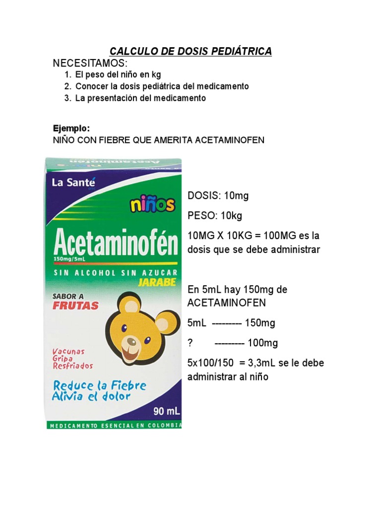 Dosis Pediatricas | PDF | Organización Mundial de la Salud | Medicina CLINICA