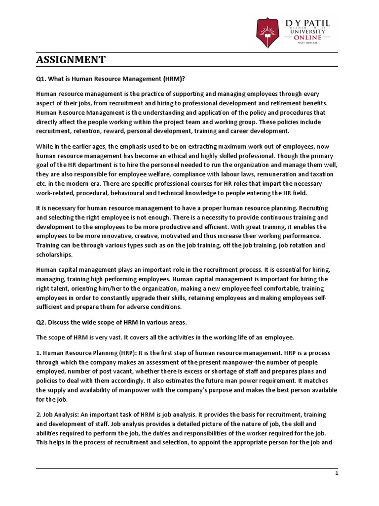 Module 1 Assignment | PDF | Human Resource Management | Human Resources