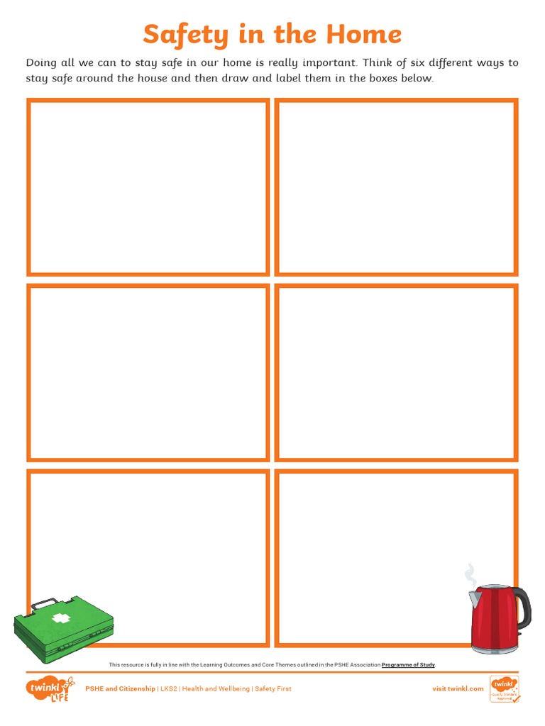 Safety in The Home Activity Sheet | PDF