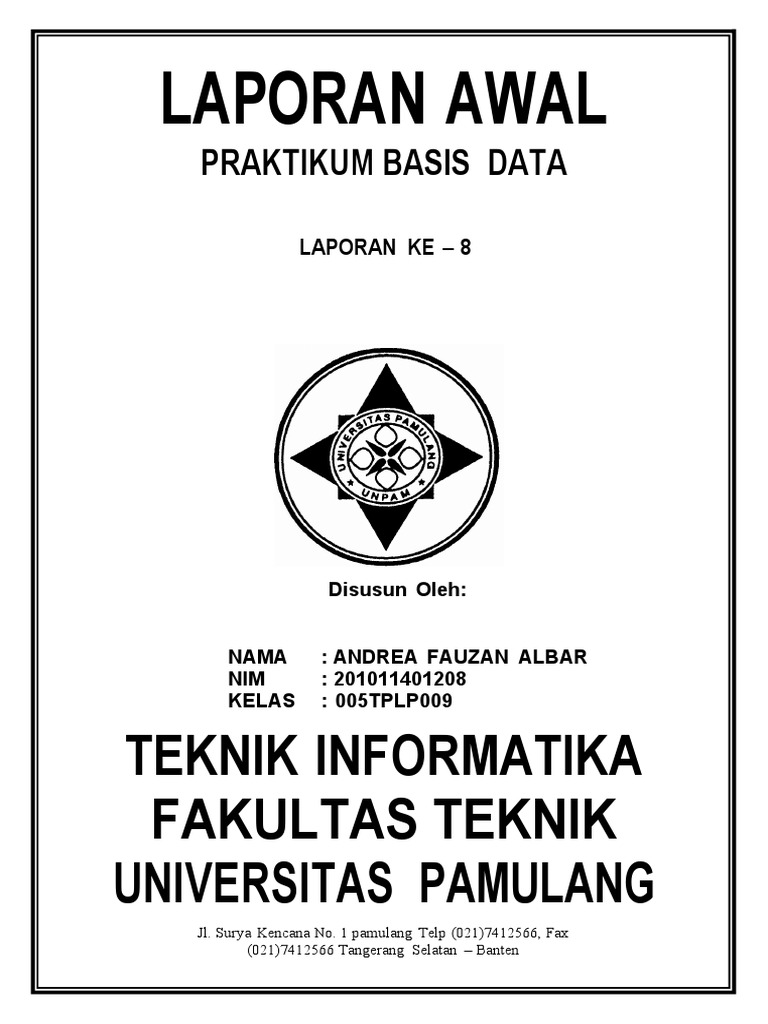 Pertemuan8 - PrakBasisData - Andrea Fauzan ALbar | PDF