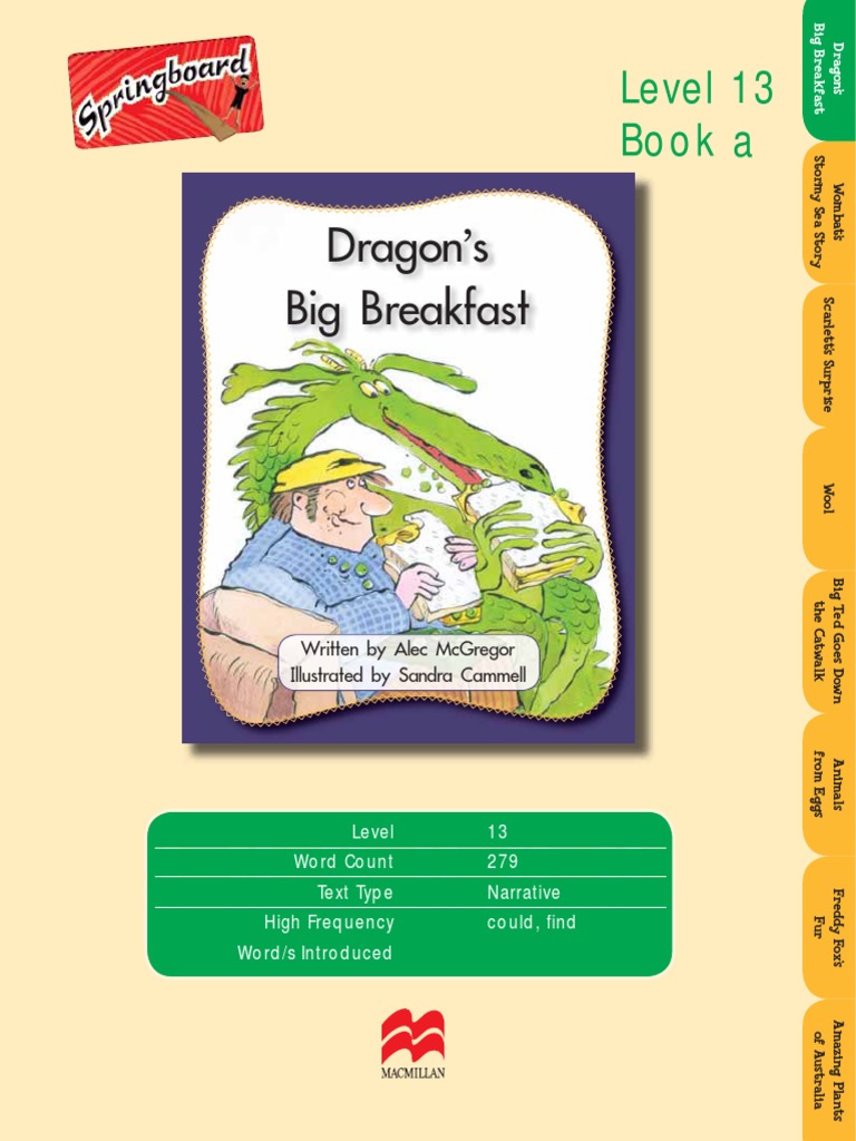Springboard 1 Teacher Pack Level 13 Book A Dragons Big Breakfast | PDF | Reading Comprehension ...