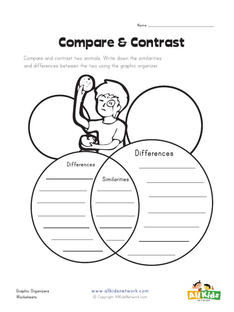 Graphic Organizers Compare Contrast BW | PDF