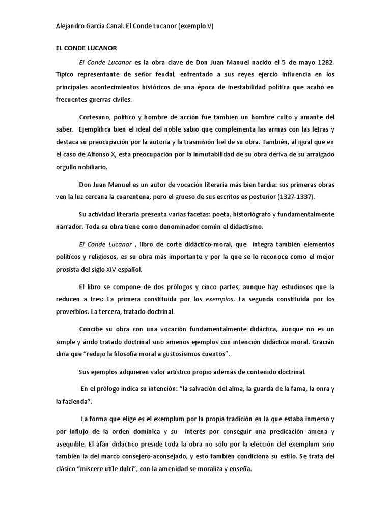 "El Conde Lucanor: Didáctica y Fábulas" | PDF | Fábula