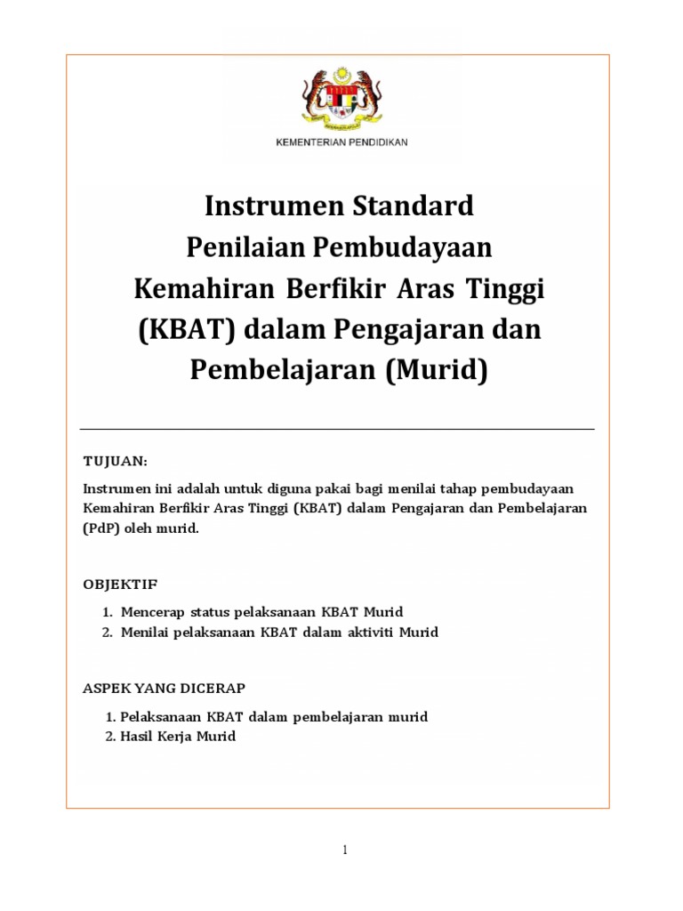 Instrumen KBAT Dalam PDP MURID | PDF