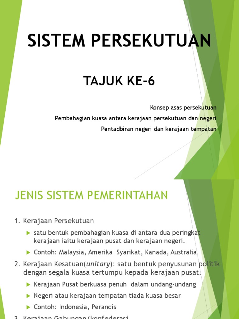 TAJUK 6 - Sistem Persekutuan | PDF