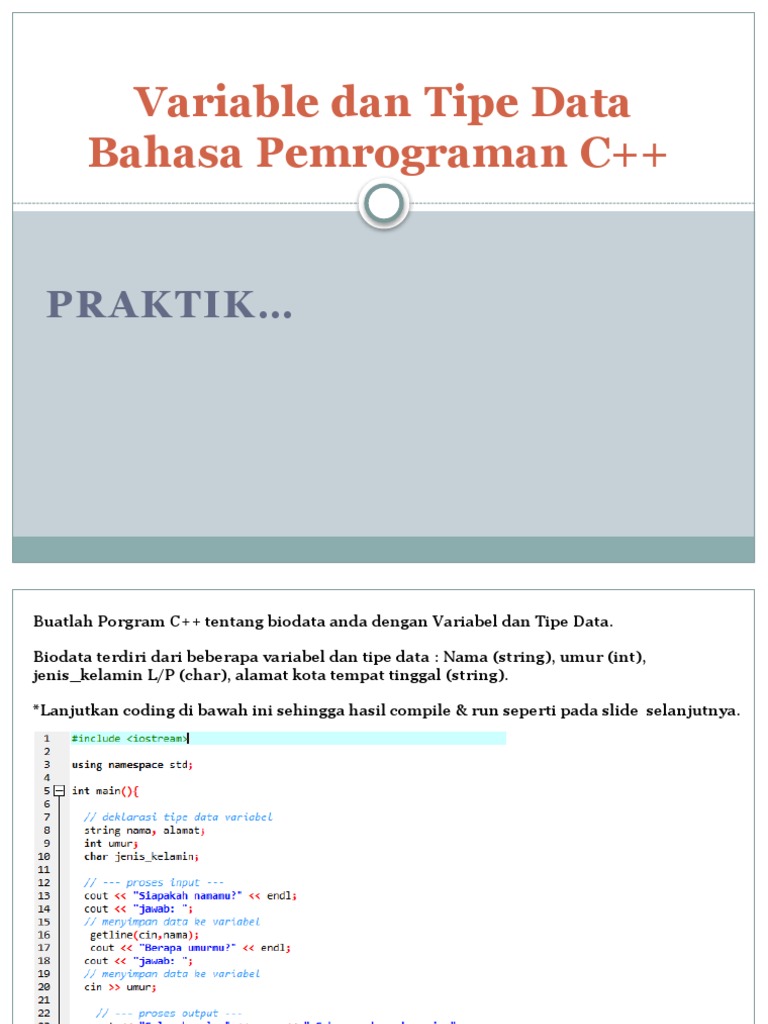SOAL Variable Dan Tipe Data | PDF